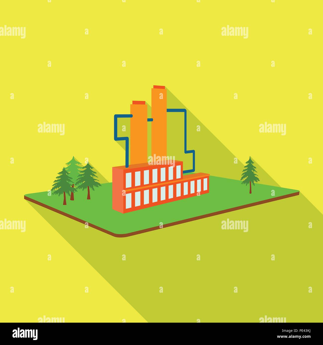 Processing factory. Factory and industry single icon in flat style ...