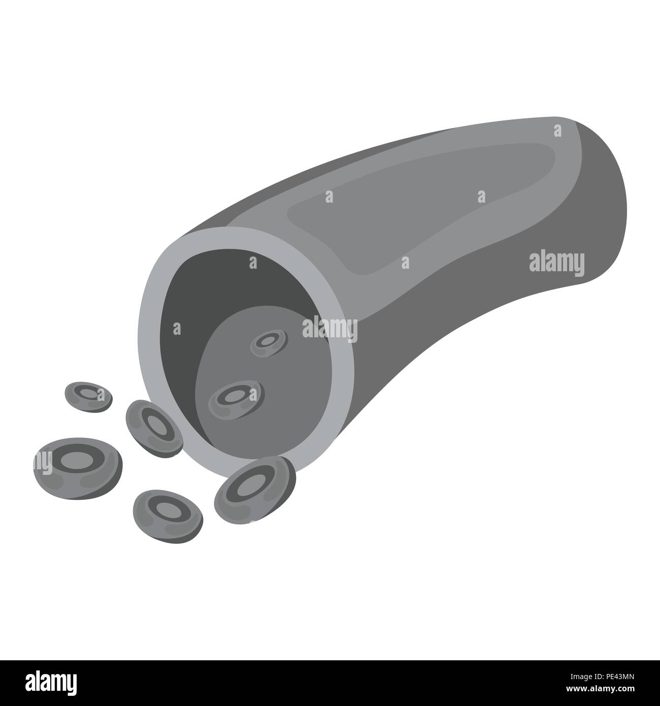 Blood vessel icon in monochrome style isolated on white background ...