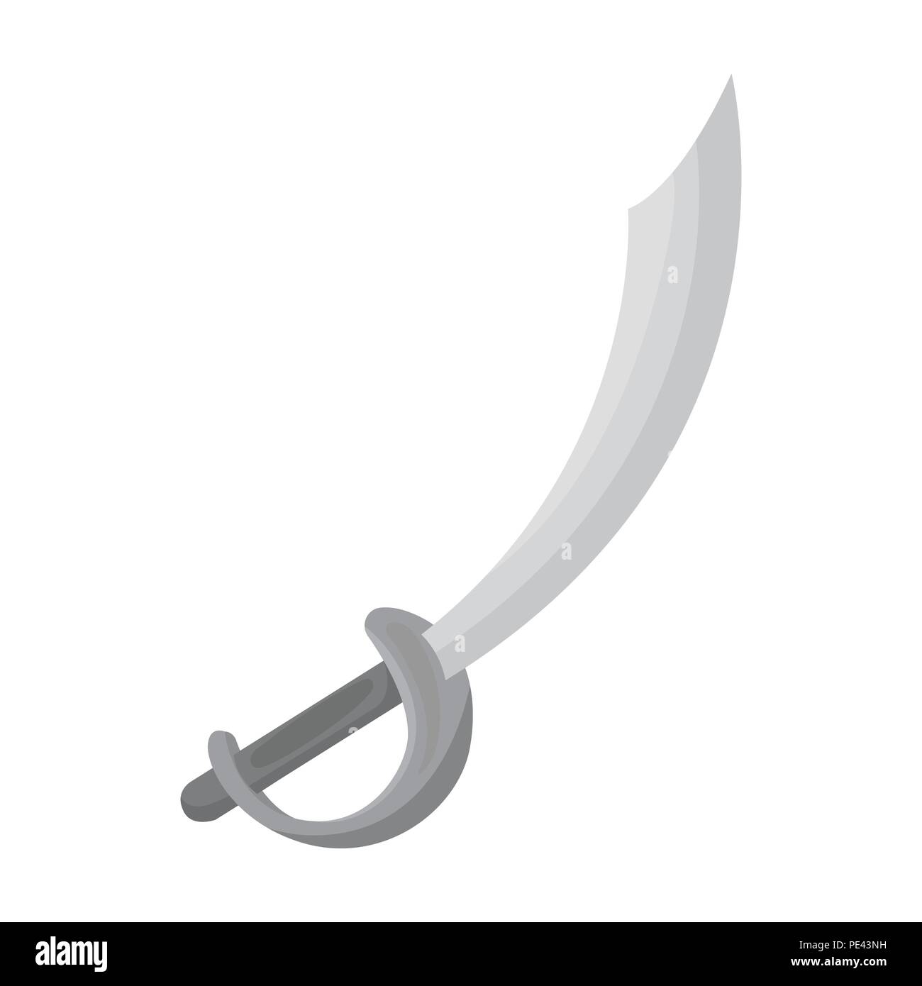 Pirate sabre icon in monochrome style isolated on white background ...
