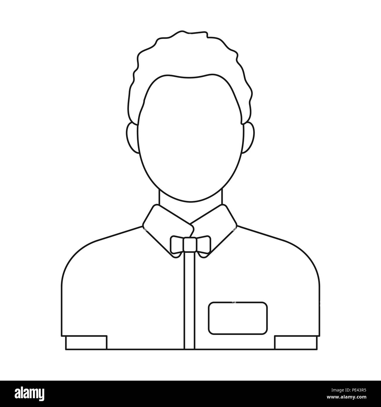 Boxing referee icon in outline style isolated on white background ...