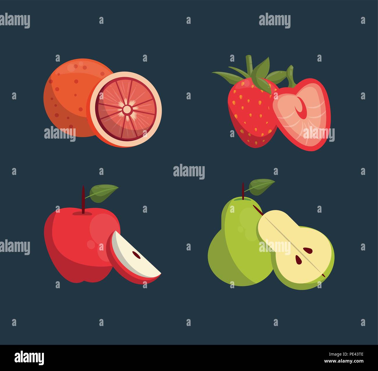 Set of fruits Stock Vector Image & Art - Alamy
