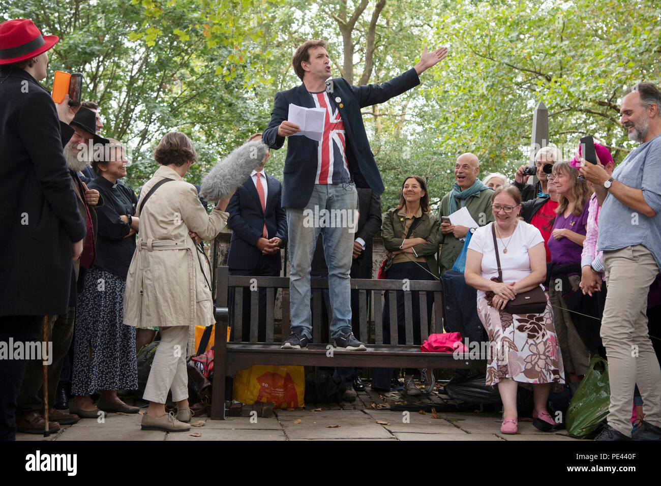 Comedian Will Franken speaks ahead of the unveiling of a headstone for ...