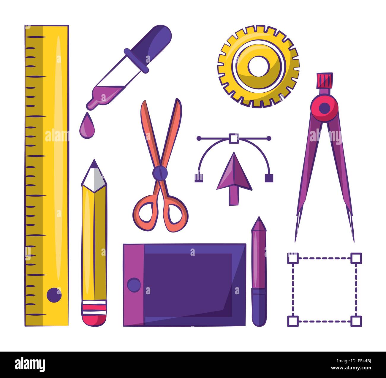 Table design linear icons Stock Vector Images - Alamy