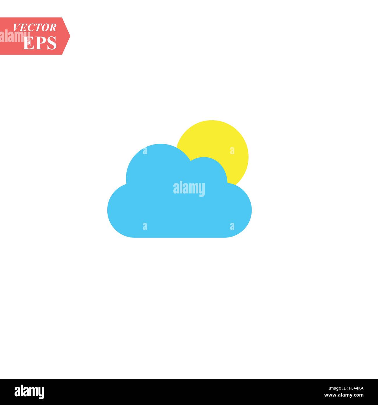 climate cloud with sun on white background. eps 10 Stock Vector Image ...