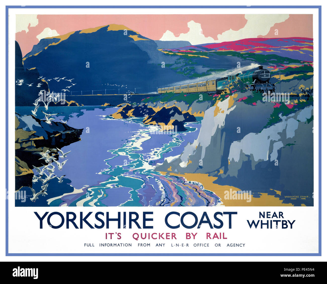 LNER RAILWAY RAIL poster, 1937.Yorkshire Coast, near Whitby ‘It’s ...