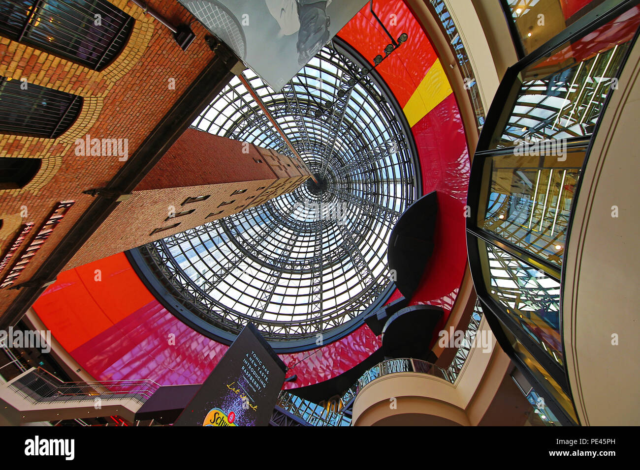 Coop's Shot Tower and the glass roof of the Melbourne Central Shopping ...