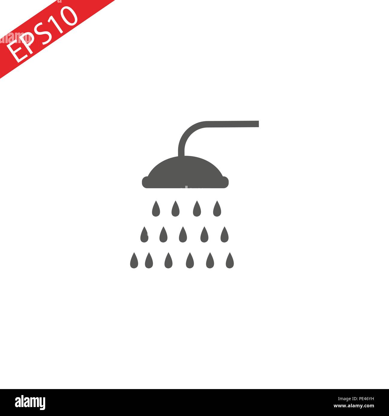 Shower icon Vector. Flat vector illustration in black on white ...