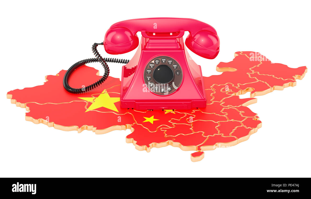 Communication services in China, 3D rendering isolated on white ...