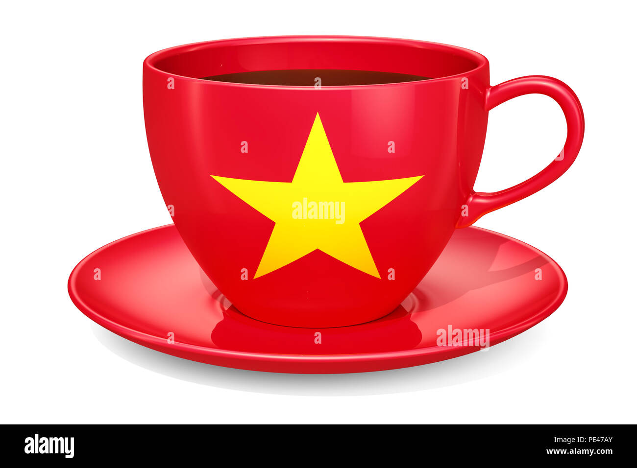 Cup of tea with a flag of China, 3D rendering isolated on white ...