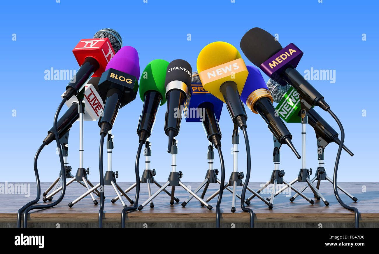 Press conference microphones table hi-res stock photography and images ...