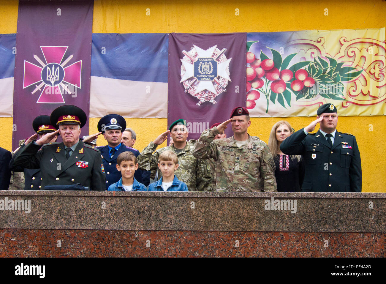 Lt. Col. Michael Kloepper (second from right), commander of the U.S ...