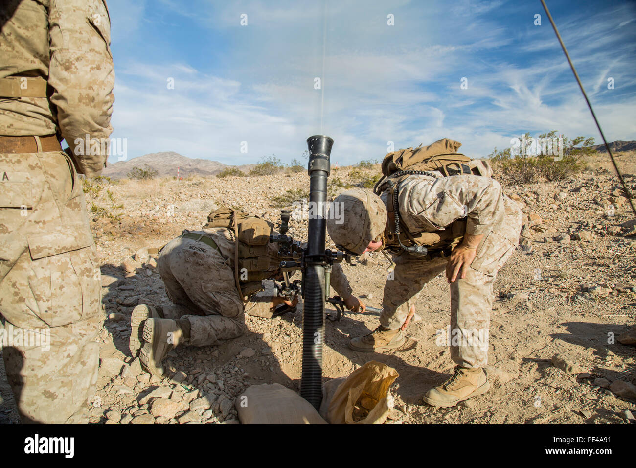 Lance Cpl Miguel Naranjo and Lance Cpl Ian Young with 81mm Mortar ...