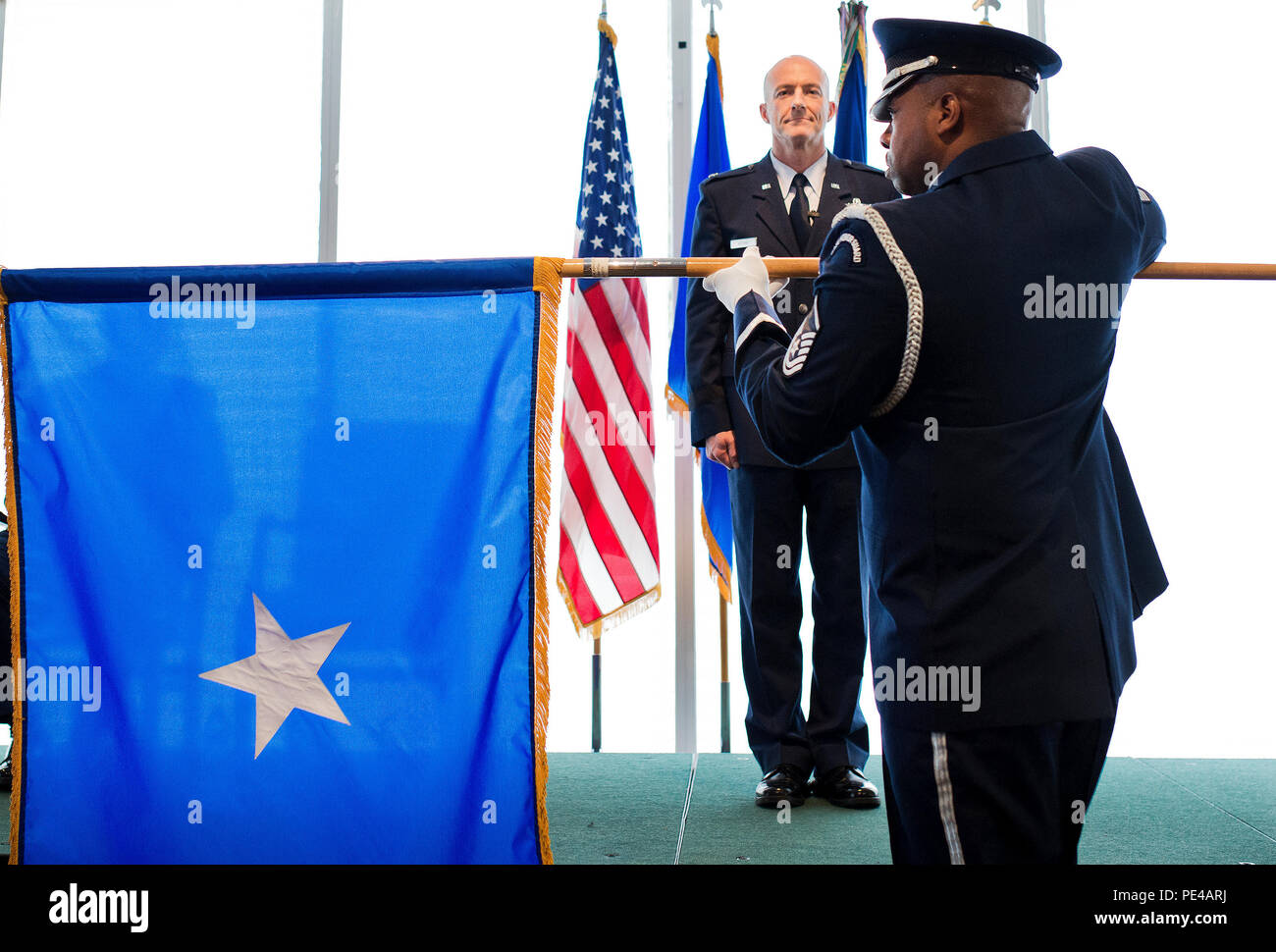 Brig. Gen. Christopher Azzano, the 96th Test Wing commander, stands at ...