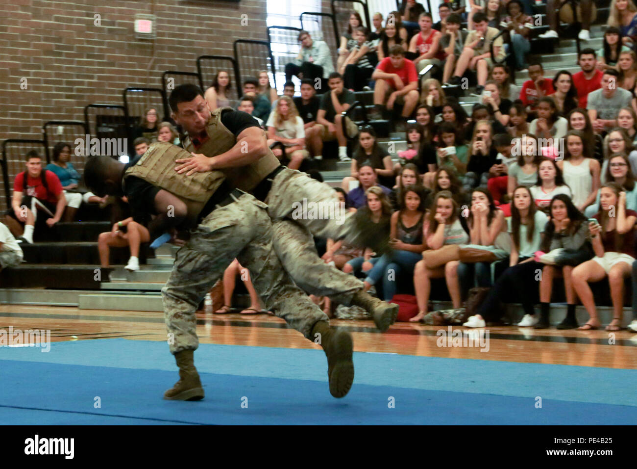 U.S. Marine Corps Sgt. Carey D. Edwards, left, and Sgt. Robert W ...