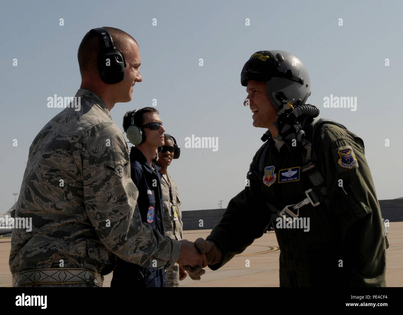 U.S. Air Force Lt. Gen. Chris Nowland, right, 12th Air Force commander ...