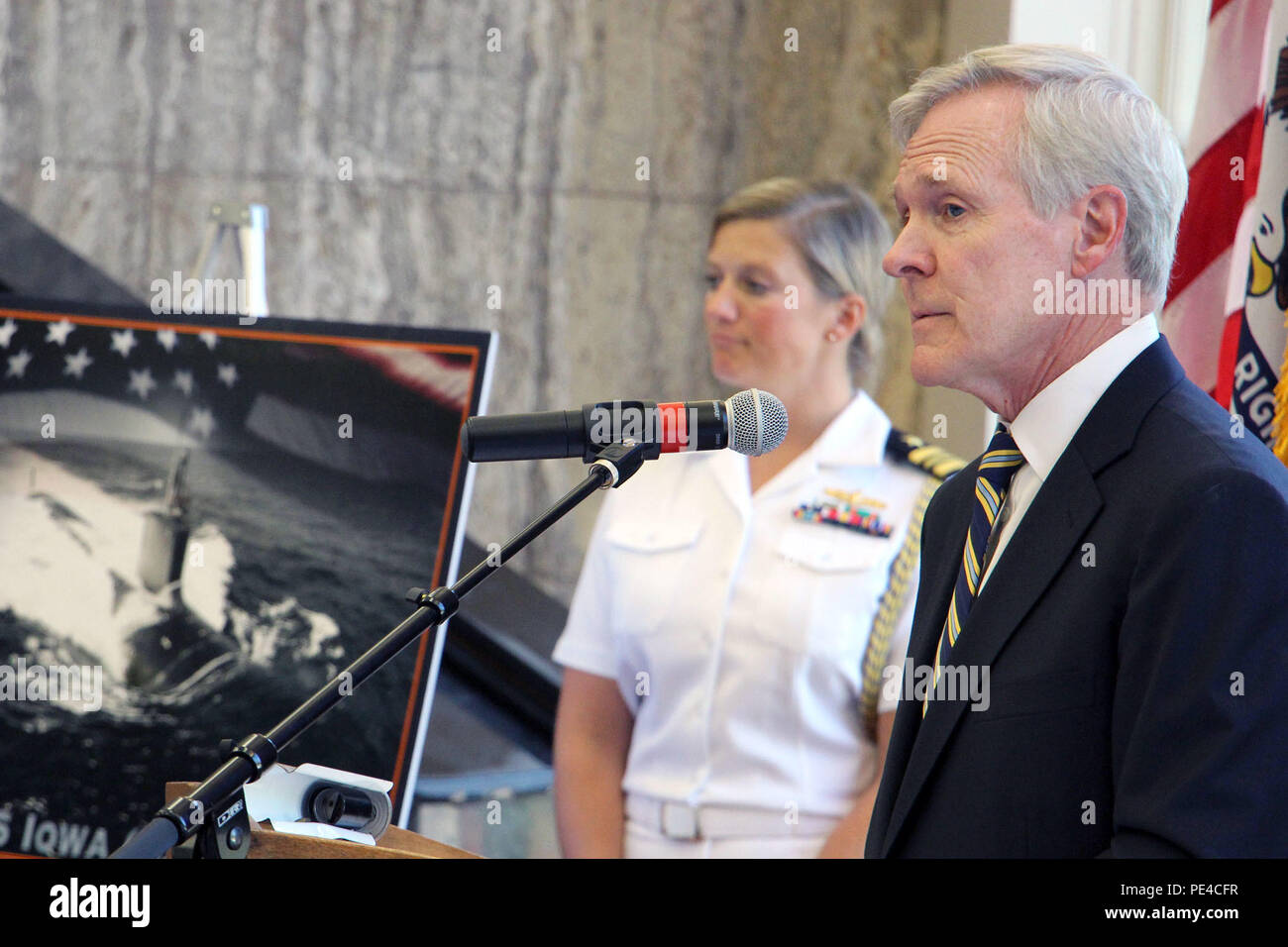 Secretary of the Navy delivers remarks at the naming ceremony of the ...