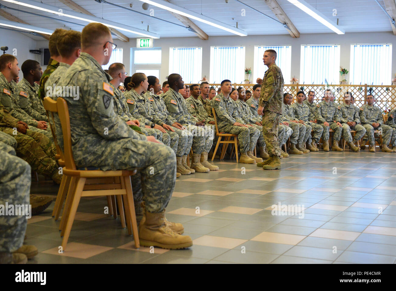 Sgt. Maj. of the Army Daniel A. Dailey (standing) conducts Leader ...