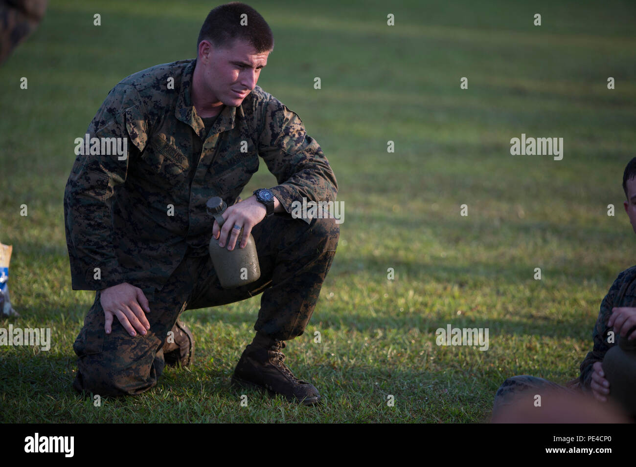U.S Marine Sgt. Matthew Pruess, a Combat Instructor assigned to the ...