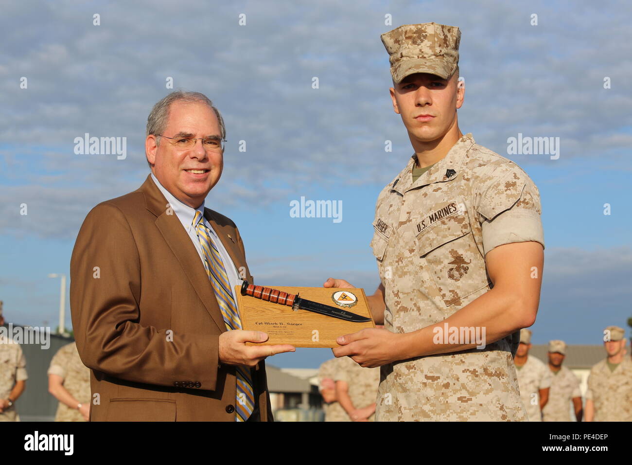 Sgt. Mark Saeger receives the Marine Aircraft Group 31 non-commissioned ...