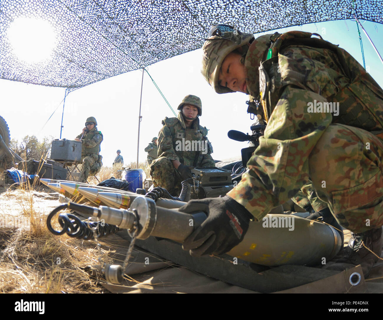 Artillerymen with the 33rd Infantry Regiment, 10th Division, Japan ...