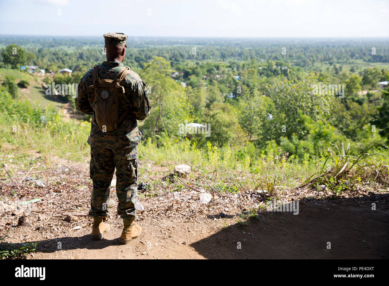 U.S. Marine Corps GySgt. Edwin Jean-Francois, a civil affairs chief ...