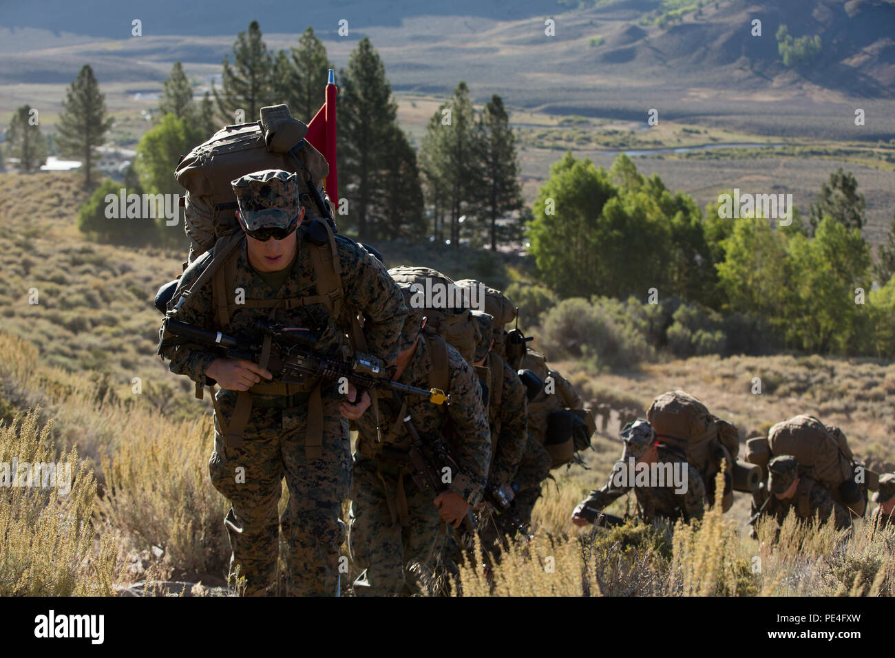 U.S. Marine Corps 1st Lt. Seth F. Hall, left, infantry officer, 1st ...