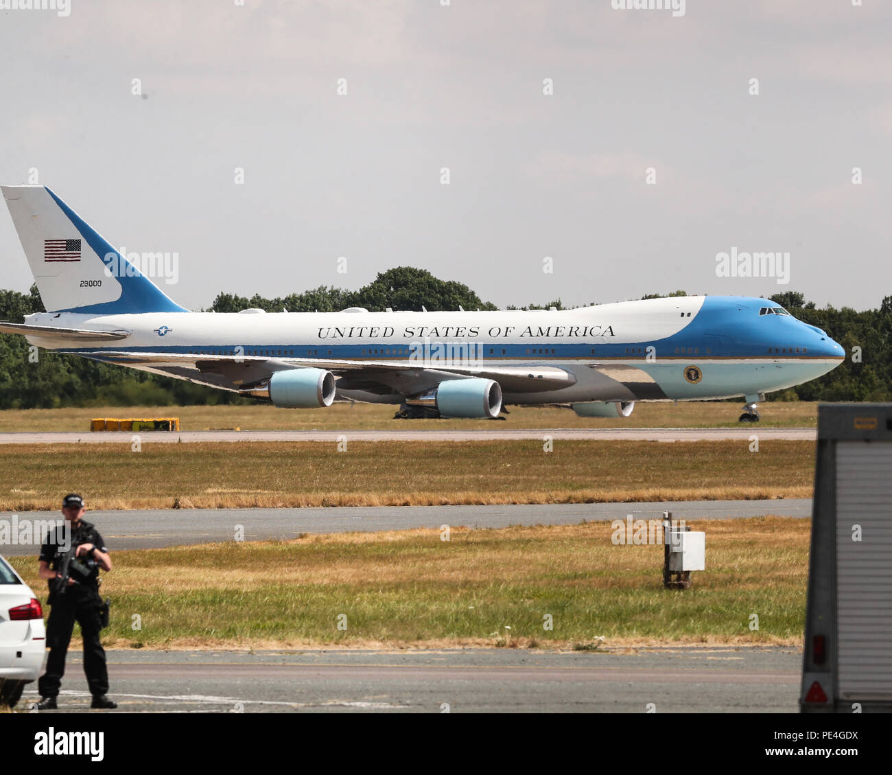 Air Force 1, carrying US President Donald Trump and First Lady Melania ...