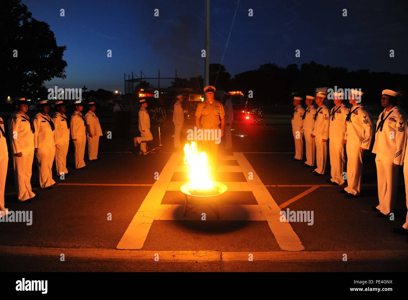 During a 9/11 memorial ceremony at Joint Expeditionary Base Little ...