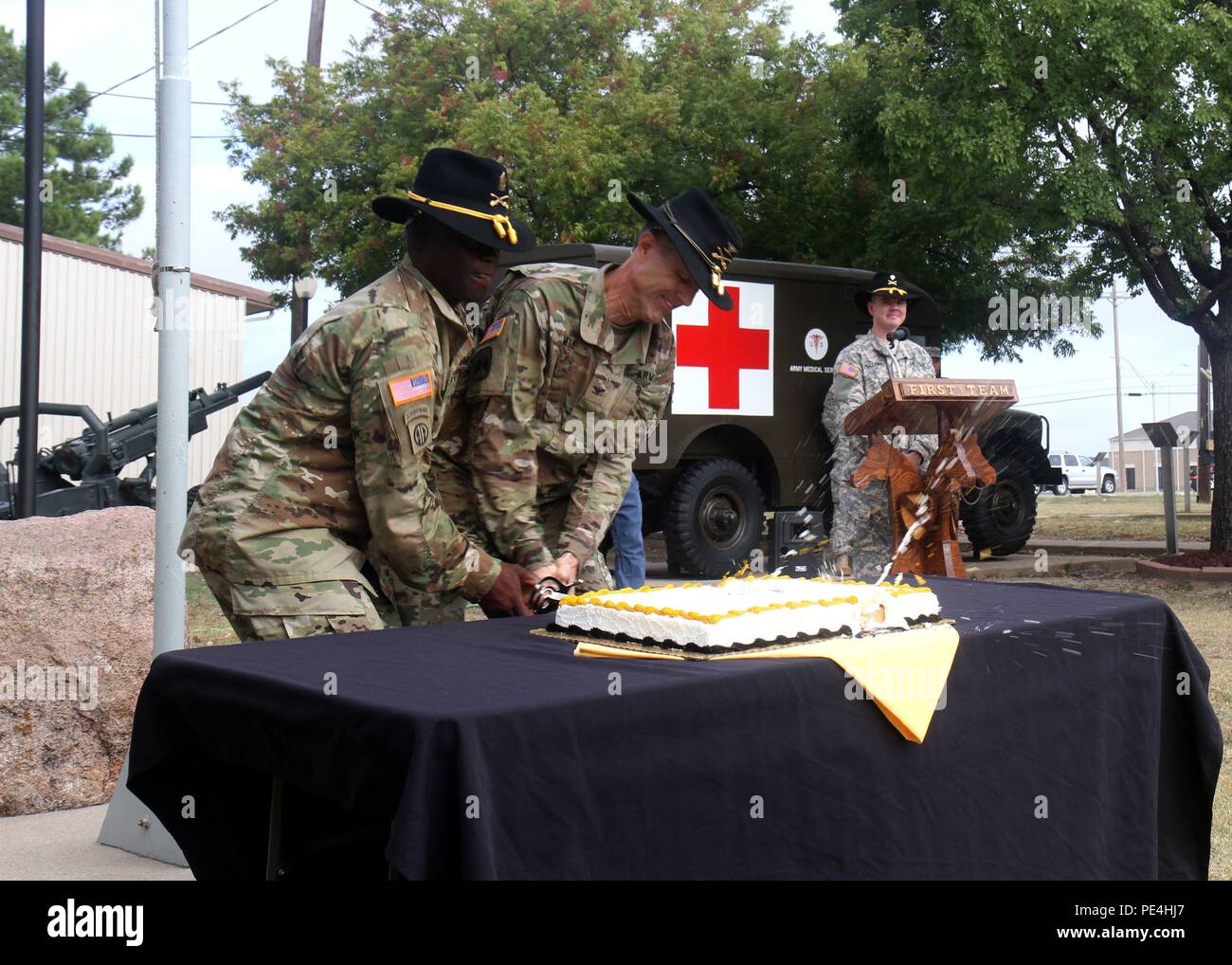 Sgt. Maj. Rowan Joseph (left), senior enlisted advisor for the 1st ...