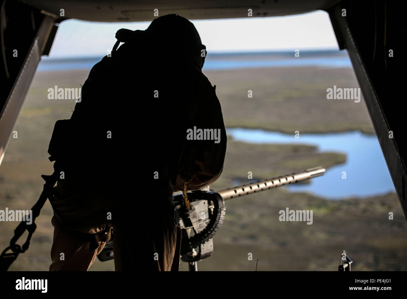 A Marine tail gunnery instructor with Marine Medium Tiltrotor Squadron ...