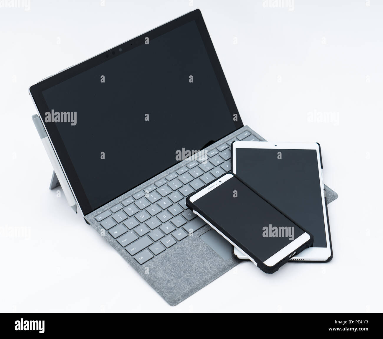 Laptop computer isolated Stock Photo - Alamy