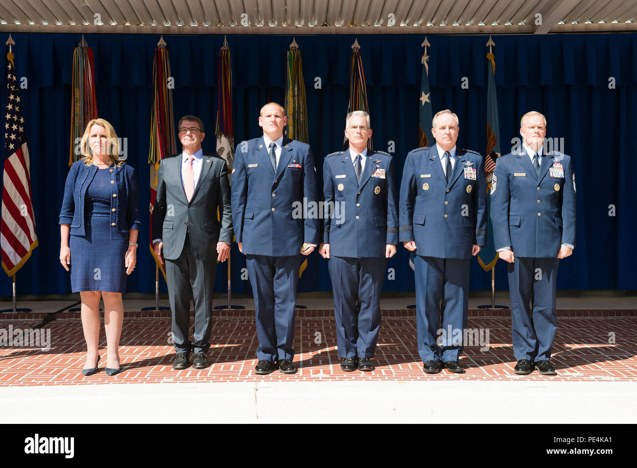 Secretary of the Air Force Deborah Lee James, Secretary of Defense Ash ...