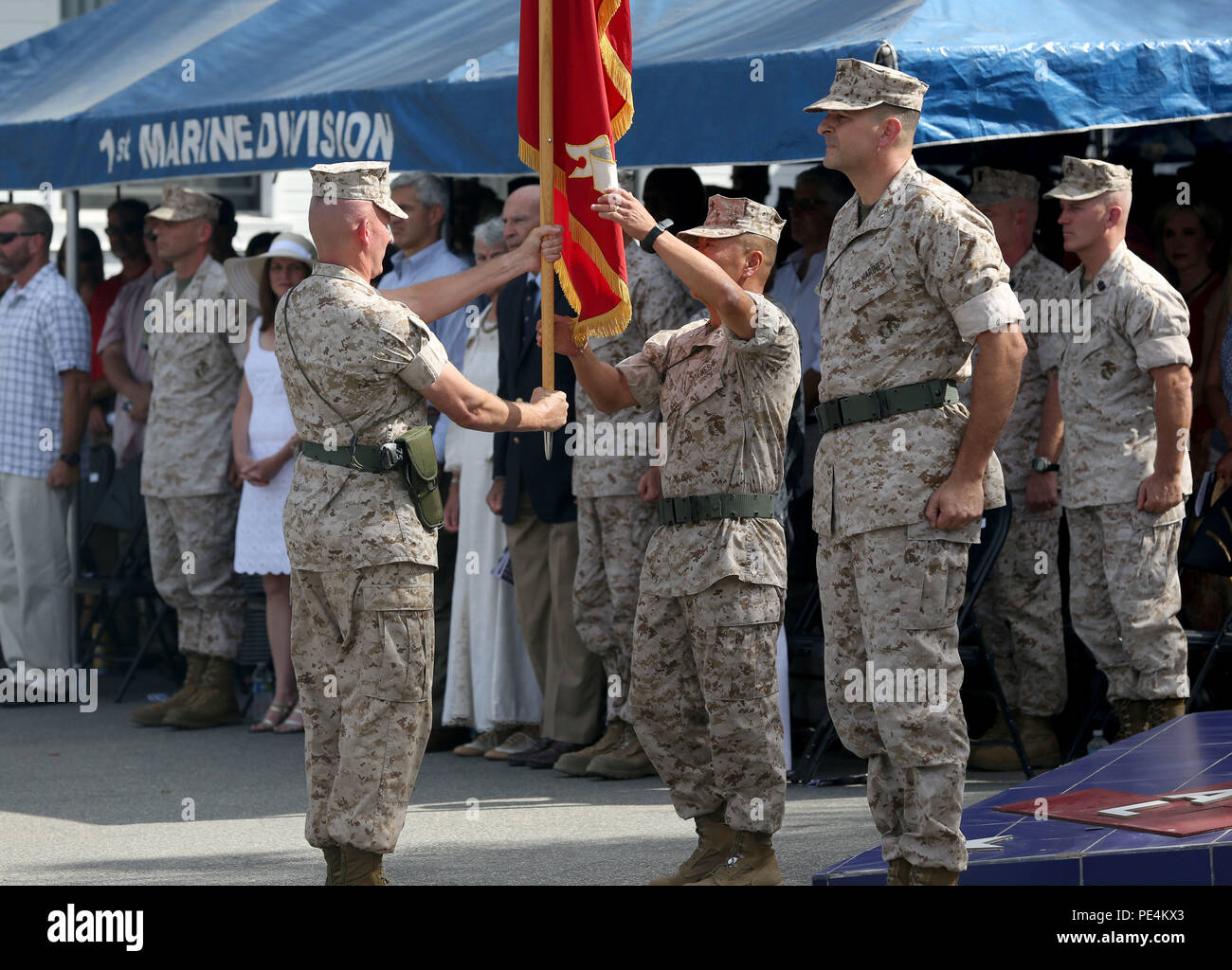 Sergeant Maj. William T. Sowers (left), sergeant major of the 1st ...