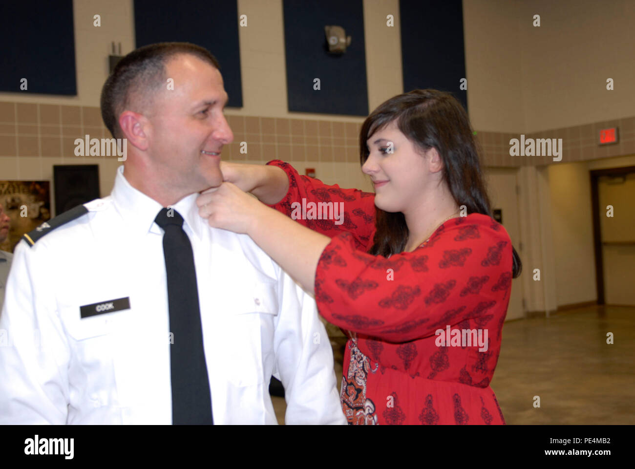 North Carolina Army National Guard Col. Beau Cook (left), of the 130th ...