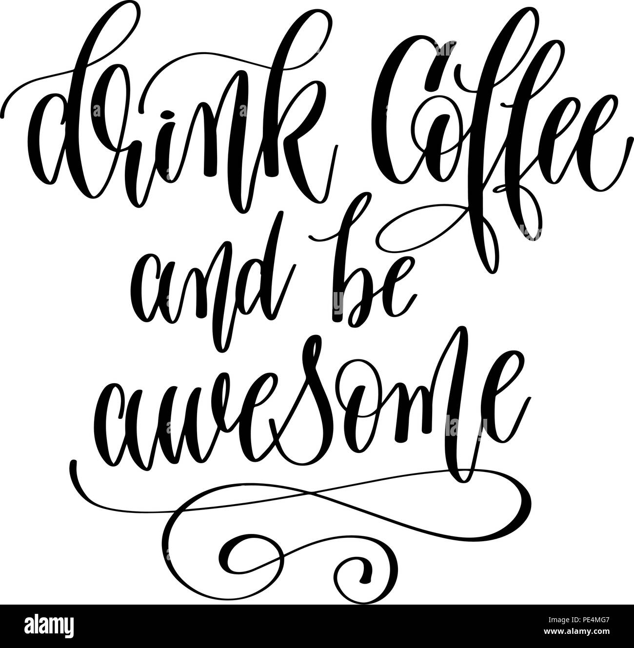 Awesome hand lettering style Black and White Stock Photos & Images - Alamy