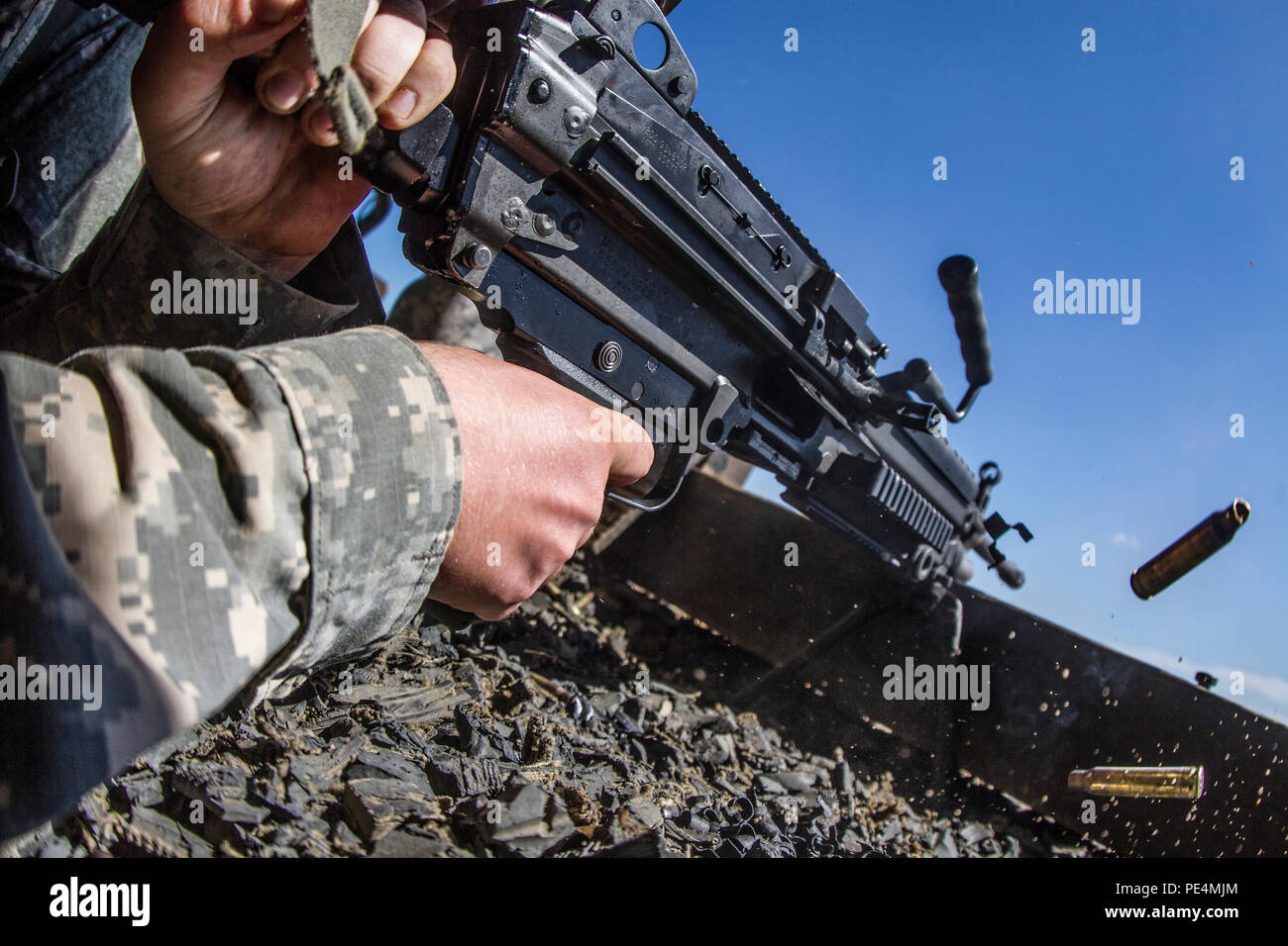 Soldiers in Basic Combat Training with E Company, Lightning Bn., fire ...