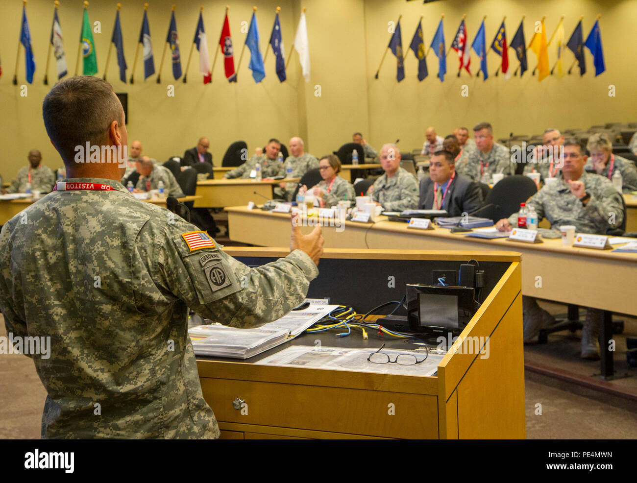 Army Reserve Maj. Gen. Mark McQueen (sitting left), 108th Training ...