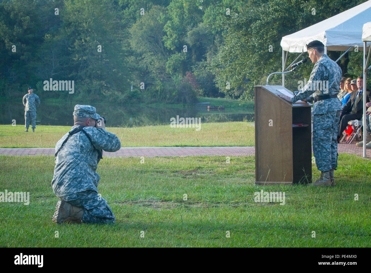 Lt. Gen. Jeffrey Talley, 32nd Chief of Army Reserve, speaks at a change ...
