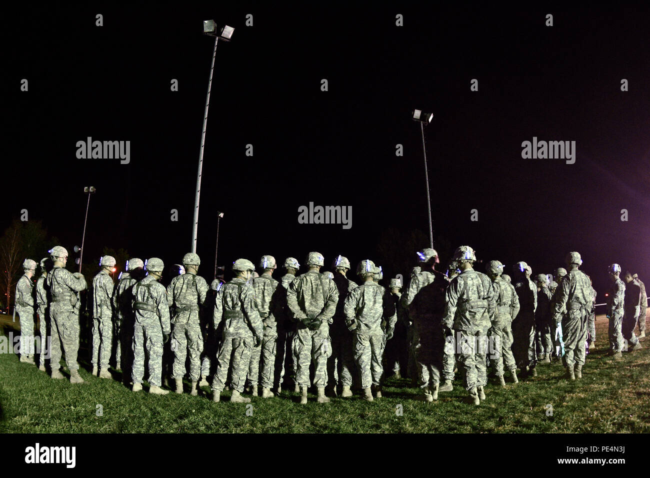 Troopers assigned to 2nd Cavalry Regiment gathered together for a route ...
