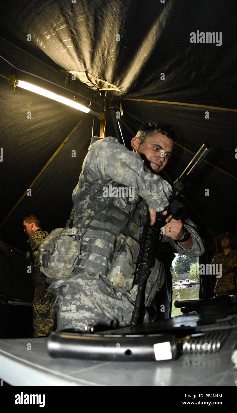 Sgt. Taylor Williams (left,) an infantryman assigned to Headquarters ...