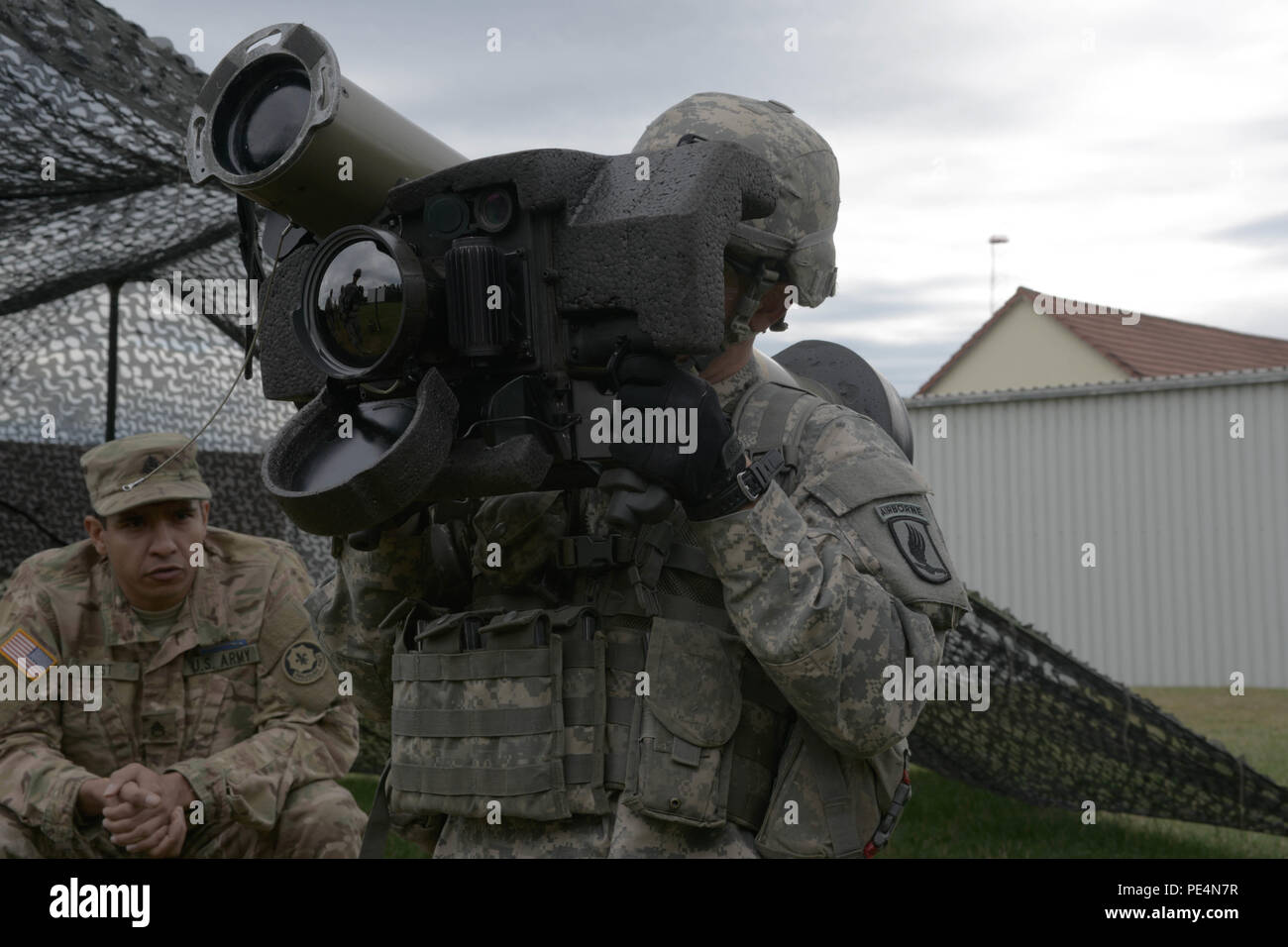 U.S. Troopers assigned to 2nd Cavalry Regiment, prepare an M98-series ...