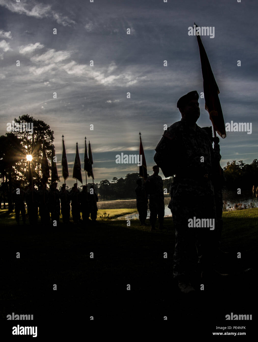 Soldiers of the 108th Training Command (IET) stand ready before the ...