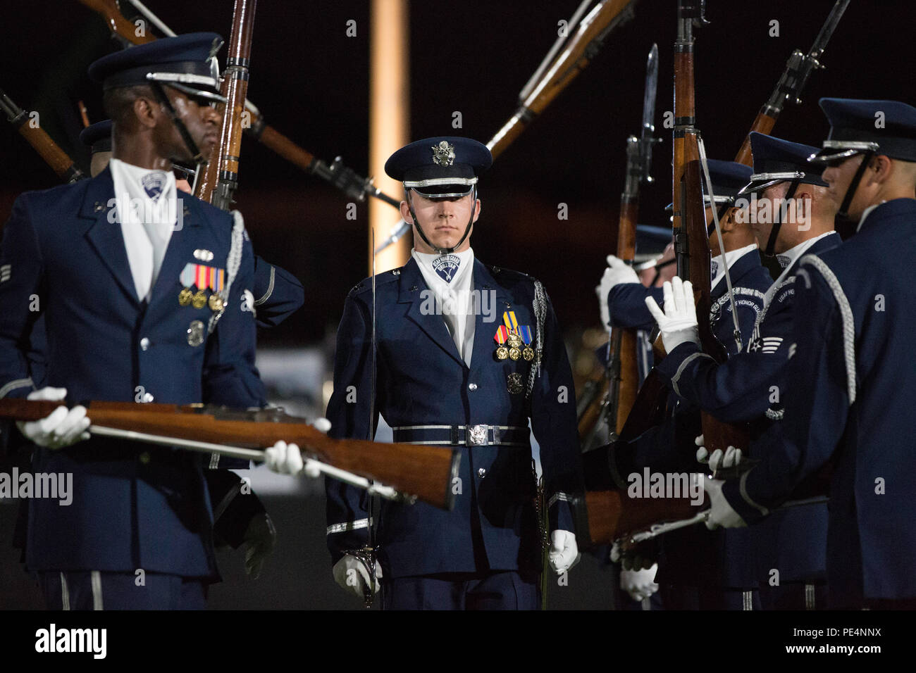 Commander of the U.S. Air Force Honor Guard Drill Team, Capt. Cahn J ...