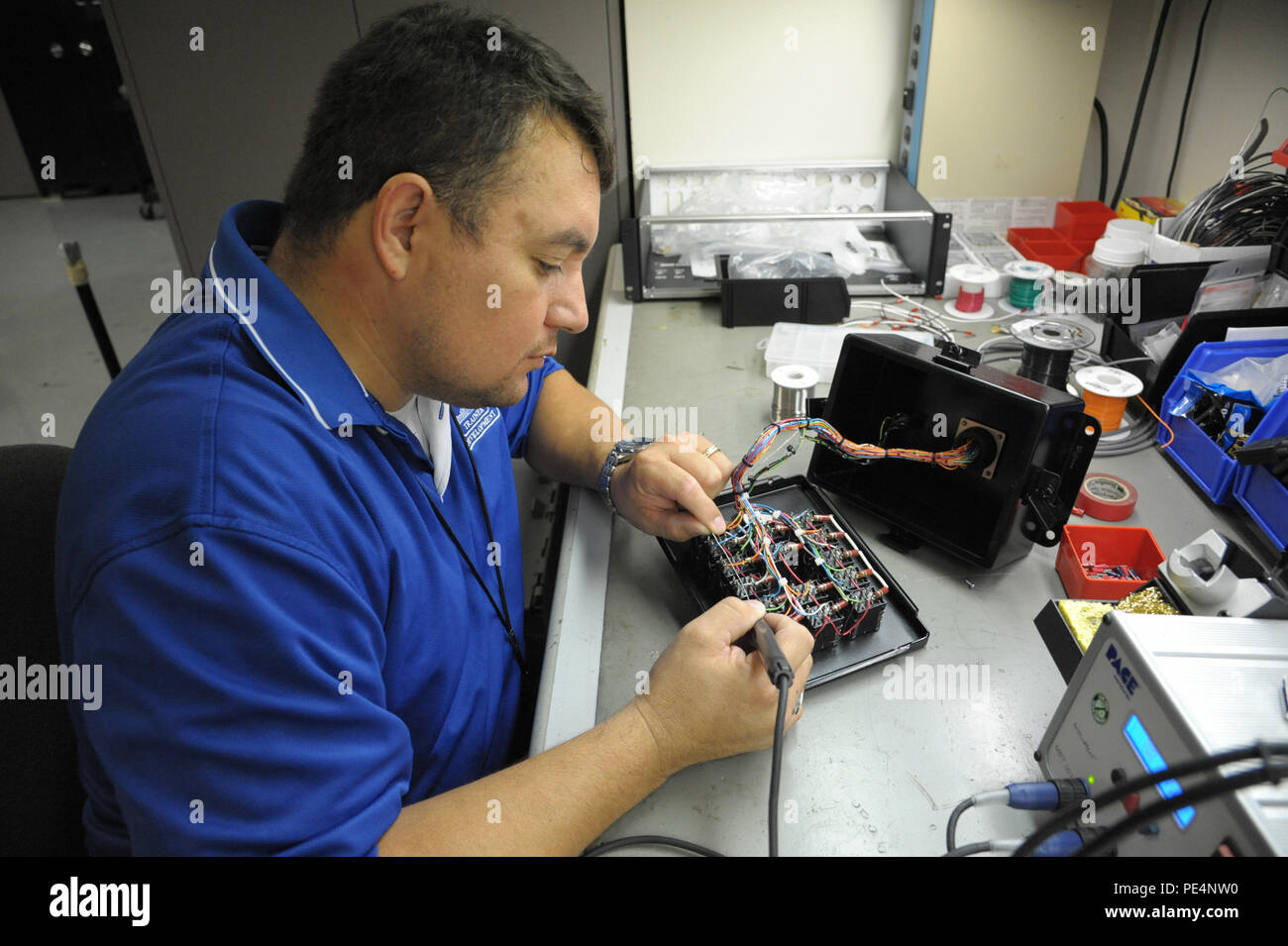 A U.S. Air Force electrical designer from the Trainer Development ...
