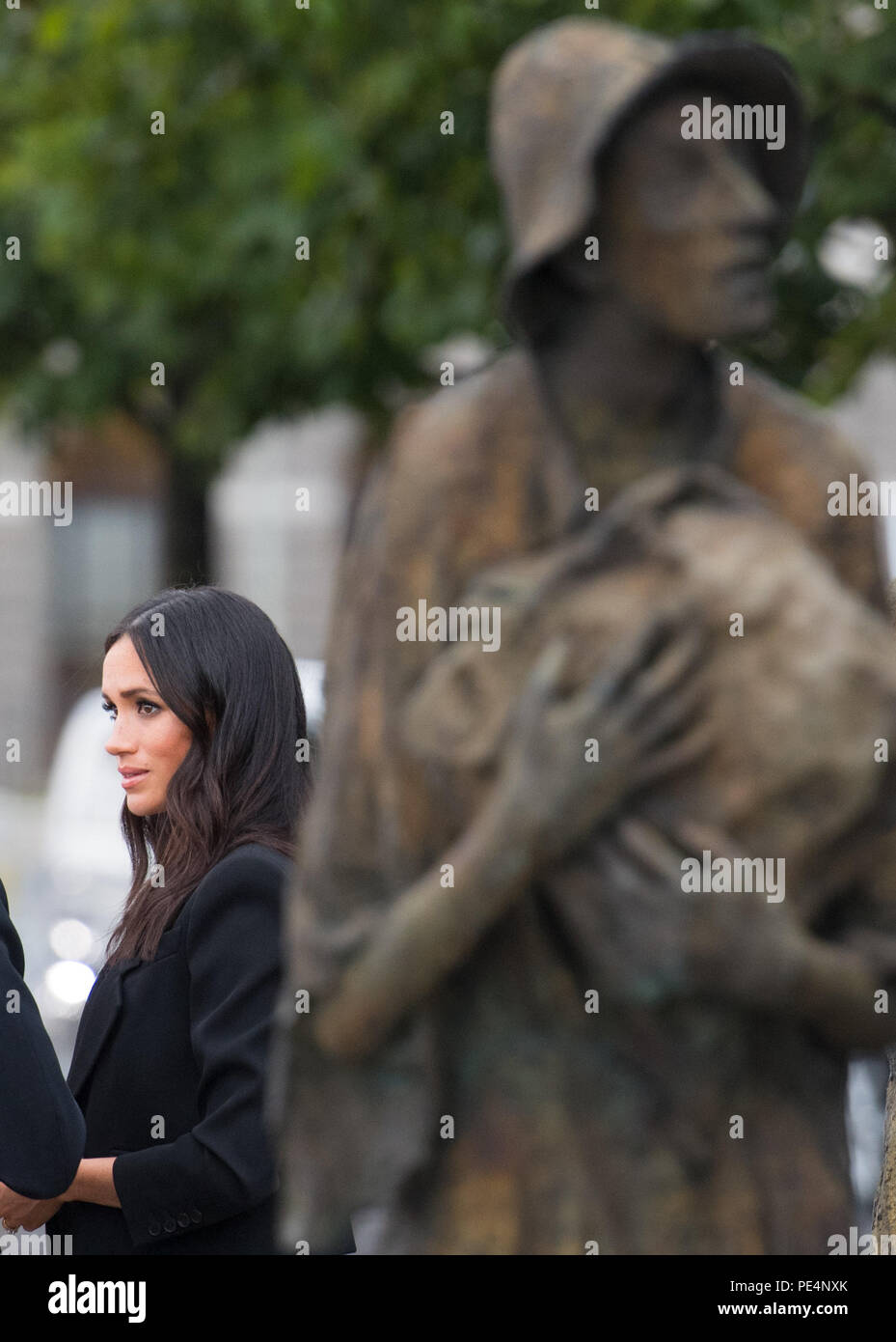 The Duke and Duchess of Sussex visit the Famine Memorial during their ...