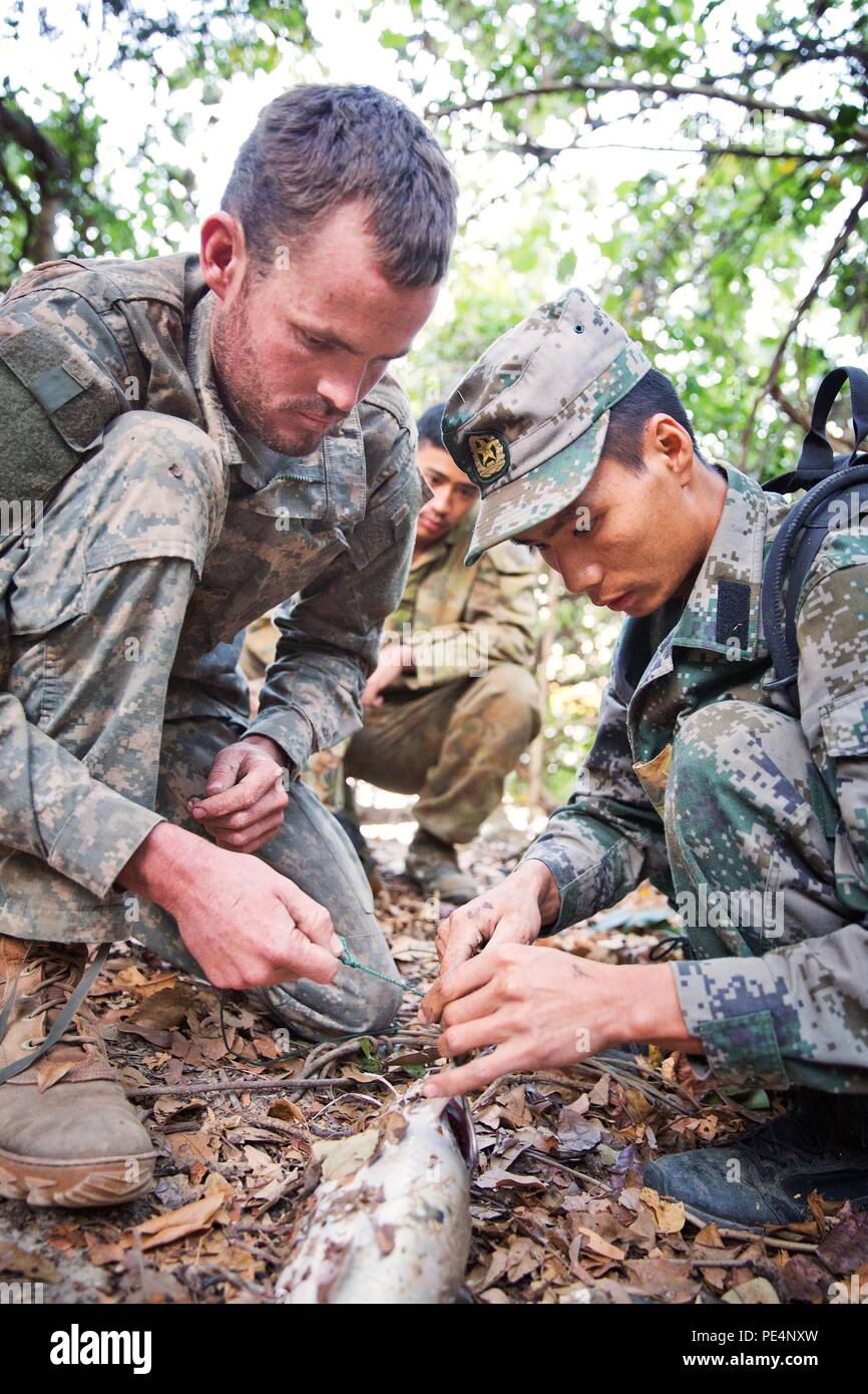 US Army soldier Sgt. 1st Class James Spear (left) and Chinese People’s ...