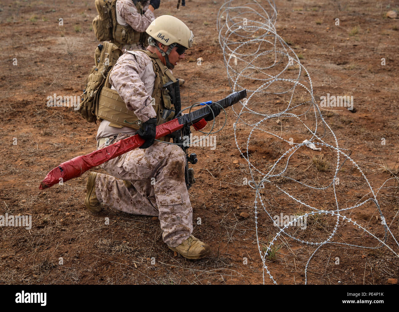 A breacher with Company A, 1st Reconnaissance Battalion, 1st Marine ...