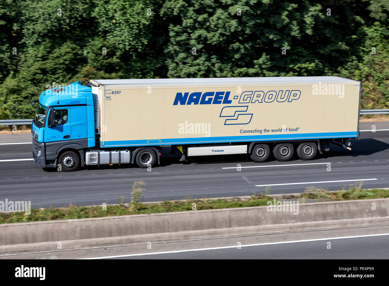 Nagel-Group truck on motorway. Nagel-Group is a German logistics ...