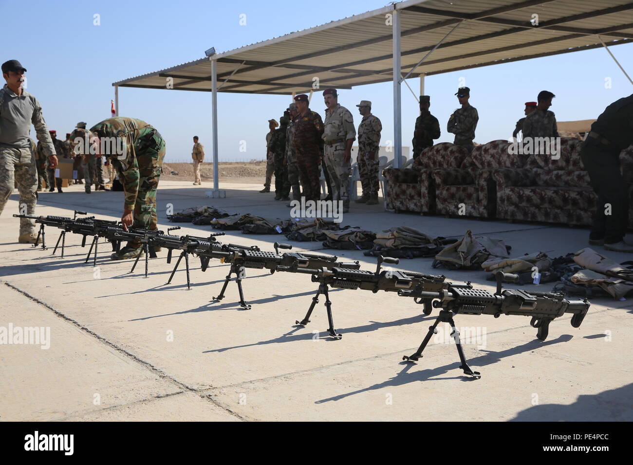 New M240B machine guns, procured and issued through the Iraq Train and ...