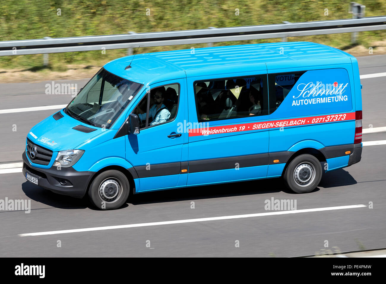 Mercedes-Benz Sprinter of Schmitt Autovermietung on motorway. Schmitt ...